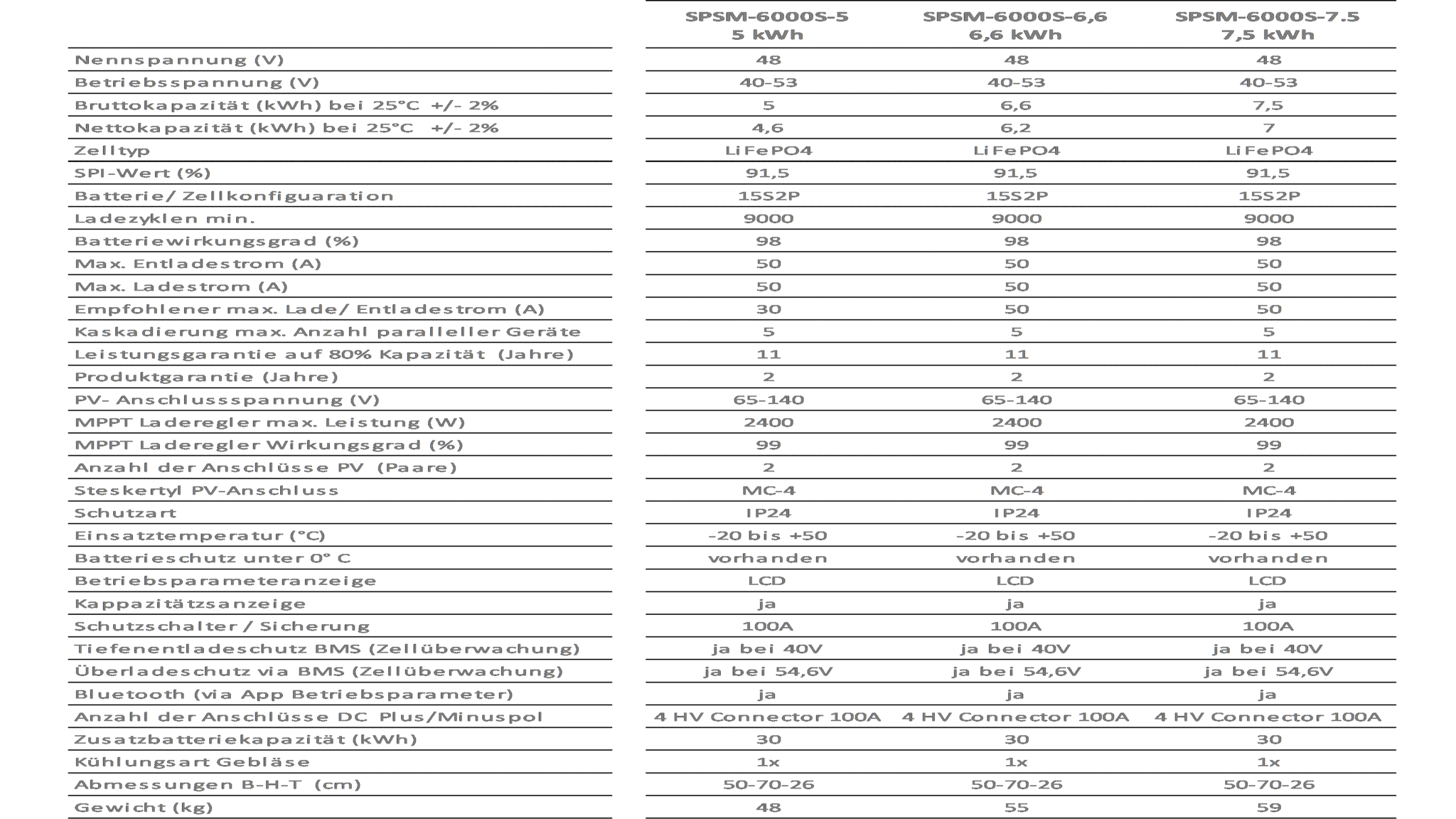 Batrion – Technische Daten SPSM-6000S